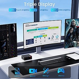 Beelink Mini PC AMD Ryzen 7 5700U Up to 4.3GHz 8C/16T, SER5 16GB RAM 1TB SSD Graphics 8core 1900 MHz, M.2 SSD NVME 2280 Mini Computer WiFi 6/BT5.2/HDMI/DP/USB3.2,Gaming/Office