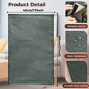 NZDWZDN Headrest Cover for Recliner Chair Recliner Headrest Protector Faux Leather Recliner Headrest Cover Couch Headrest Covers for Furniture Sofa Protector Home Office Chair 17x27In(Dark Grey)