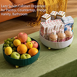 Lazy Susan Plastic Clear Rotating Turnable Cabinet Organizer - Round Turntable Storage Tray - Rotating Organizer for Makeup, Cosmetics Organizer, Turntable for Countertop Table Pantry Bathroom