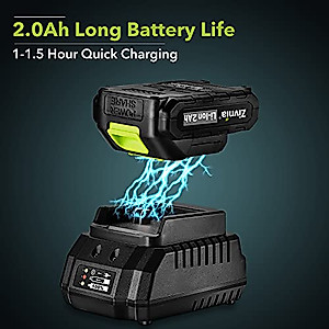 Leaf Blower - 20V Leaf Blower Cordless with Battery & Charger, Electric Leaf Blower for Lawn Care, Battery Powered Air Leaf Blower Cordless Lightweight (Battery & Charger Included)