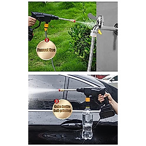 RYPPLE Cordless Pressure Washer,20000mAh Electric Car Washer,Power Cleaner, 500W Wireless High Pressure Cleaner, Foam Rechargeable Auto Spray Garden Washing Tool, with Accessories Kit and A Charger I