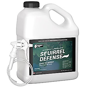 Exterminators Choice - Squirrel Defense Spray - 1 Gallon - Natural, Non-Toxic Squirrel Repellent - Quick and Easy Pest Control - Safe Around Kids and Pets - Deters But Doesn’t Harm