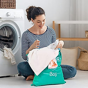 2 Pcs Large Travel Laundry Bag Waterproof Wet Dry Bag Washable Dirty Clothes Drawstring Bag Bathing Suit Workout Bag for Gym Clothes Laundry Wet Clothes Swimming Yoga, Green Grey