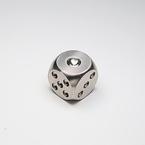 Titanium Alloy TC4 Solid dice six-Sided Traditional dice Square Box guessing Drink iced Drink EDC Toy (A)