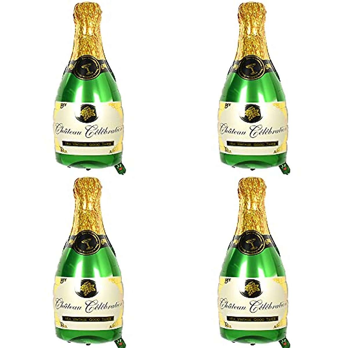 4 Pcs Aluminum Foil Green Champagne Balloon Bottle Mylar Film Balloon for Birthday Engagement Bachelorette Party Bridal Shower Wedding Celebration Anniversary Decorations …