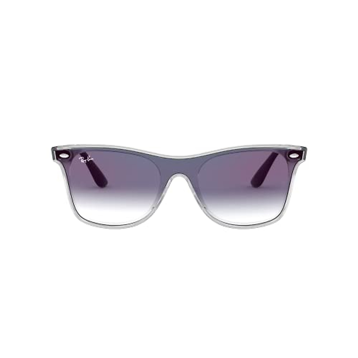Ray-Ban Rb4440n Blaze Wayfarer Square Sunglasses, Matte Transparent/Clear Gradient Blue Mirrored Red, 41 mm