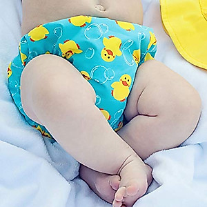 ZOOCCHINI UPF50+ Baby Swim Diaper & Sun Hat Set (3-6 Months, Puddles The Duck)