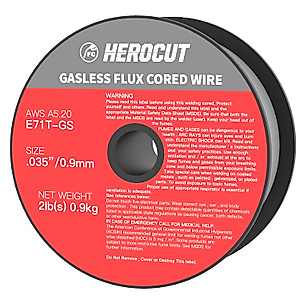 145Amps Mig Welder, 110V Mig Welding Machine & Gasless Flux Core Mig Wire, Mild Steel E71TGS 0.035'' Diameter, 2-Pound Spool