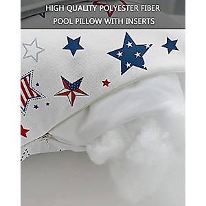 Prime Leader Recliner Head Pillow Ledge Loungers Chair Pillows with Insert American Flag Stars 4Th of July Independence Day Lumbar Pillow with Adjustable Strap Outdoor Waterproof Patio Pillows, 2 PCS