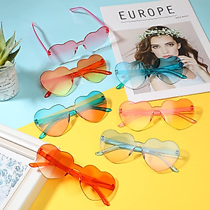 Kathfly 24 Pairs Heart Glasses Heart Shaped Sunglasses Lovely Style Heart Sunglasses for Women Party Cosplay (Candy Colors)