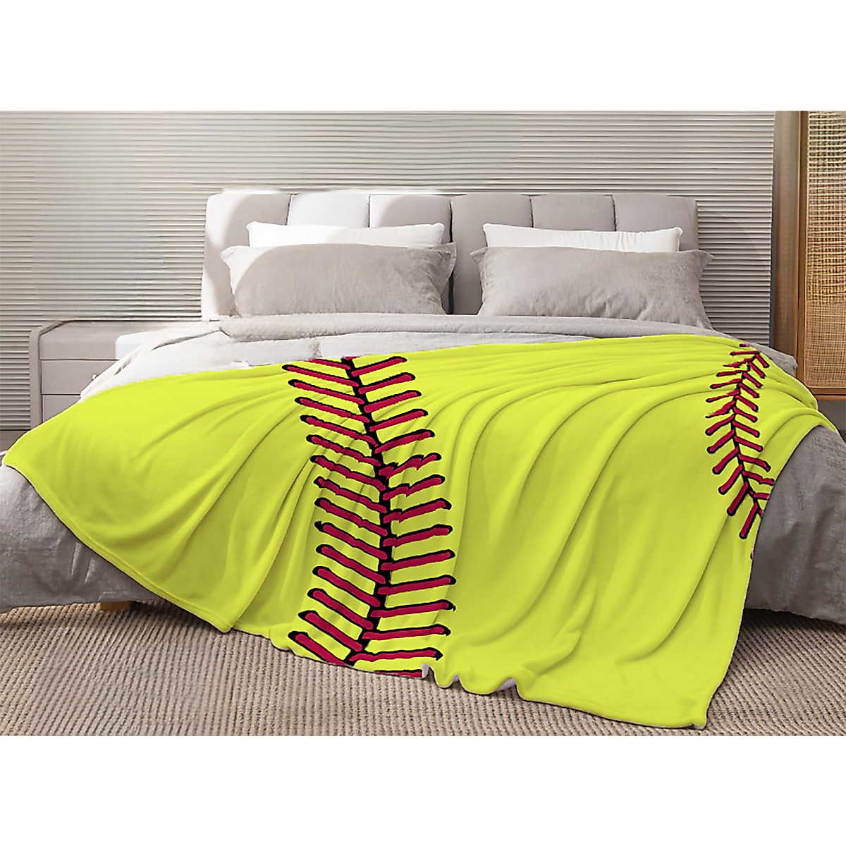 Softball Blanket for Girls, Softball Gifts for Girls 8-12, Soft Fuzzy Softball Throw Blankets, Softball Birthday Gift 50"x40"