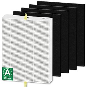 Improvedhand 115115 Filter A Replacement Compatible with Winix PlasmaWave Air Purifier C535 5300 5300-2 6300 6300-2 5000 9000 C909 AM90, 1 Pc H13 True High Efficiency Filter and 4 Pc Carbon Pre-filter