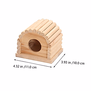 Balacoo 1Pc Hamster Villa Cabin Hamster House Hamster shelter Toy Hamster Guinea Pig Ladder House Rat Hideout Hedgehog Hamster Cabin Wooden Hut Hamster cage Sleeping nest Chinchilla pet