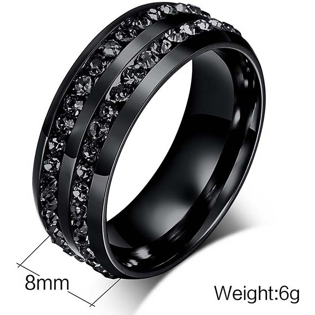 LOVERSRING Couple Ring Bridal Set His Hers Black Stainless Steel 10k Black Wedding Ring Band Set