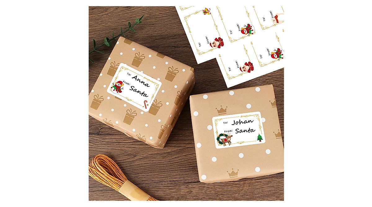 150 Pcs Christmas Gift Tags Stickers - Festive & Self-Adhesive