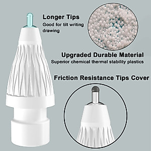 Upgraded [Pen Like ]Pencil Tips fits for Apple 2nd 1st Gen iPad Pro Pencil ,No Wear Out Fine Point Apple Pen Tip &Noiseless Friction Nib Covers Set , Make iPencil 1 / Pencil 2 Work Like a Charm ,White