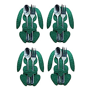 4Pcs Easter Cutlery Bag Set Festive Party Cutlery Decoration Bag Cutlery Decoration BS3