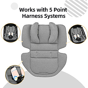 Innokids Baby Stroller Seat Liners Head Body Support Cushion Reversible Infant Liner Insert with Adjustable Pillow Fit Summer and Winter Use (Gray)