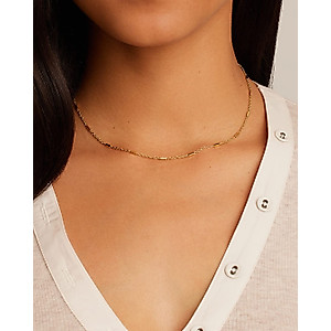 gorjana Women's Tatum Necklace, 18k Gold Plated, Link Bar Chain