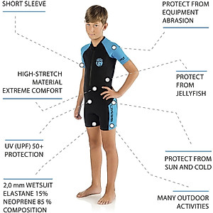 Cressi Little Shark Kids Baby Core Warmer Wetsuit, Pink, Medium/Size 3