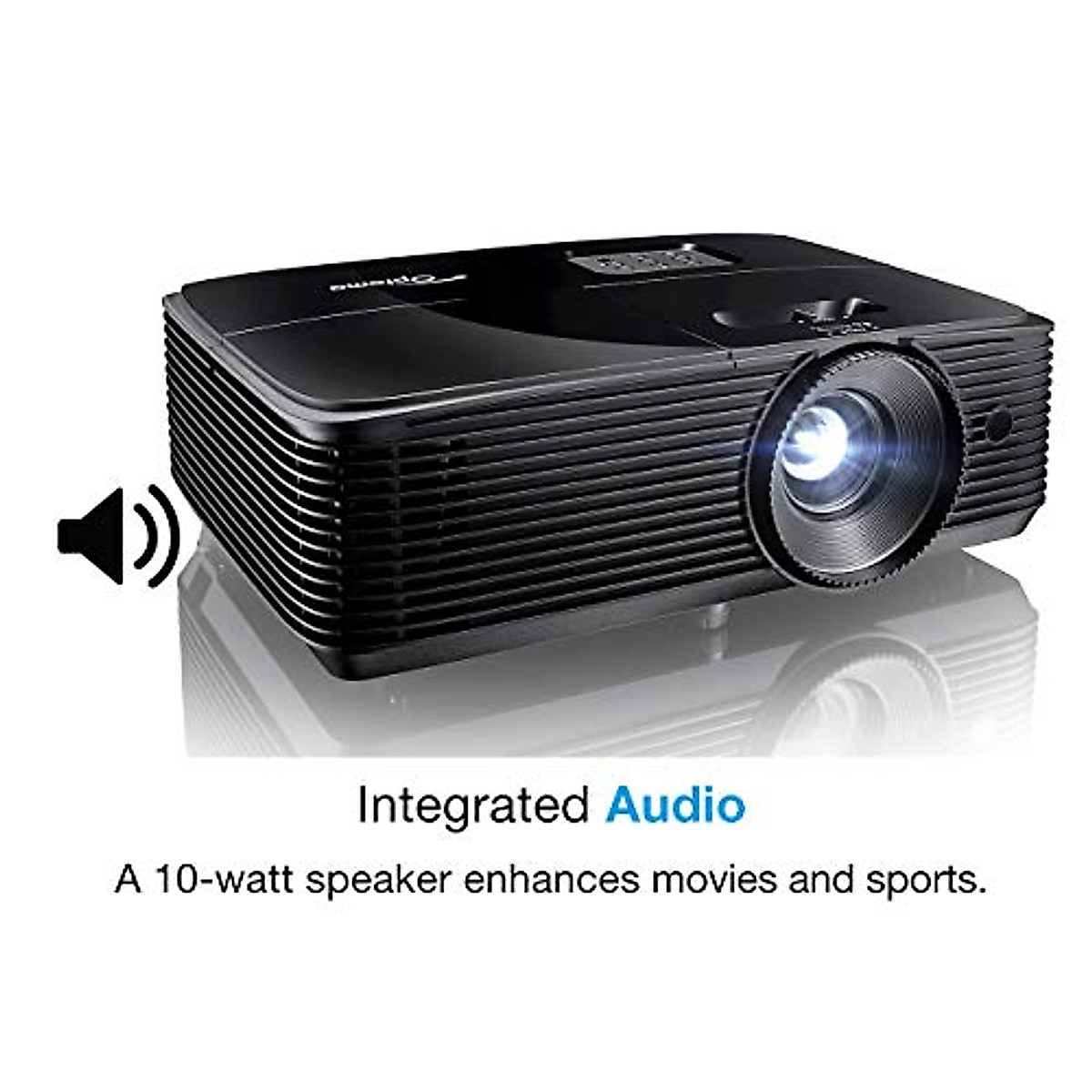 Optoma H190X Affordable Home & Outdoor Movie Projector | HD Ready 720p + 1080p Support | Bright 3900 Lumens for Lights-on Viewing | 3D-Compatible | Speaker Built in