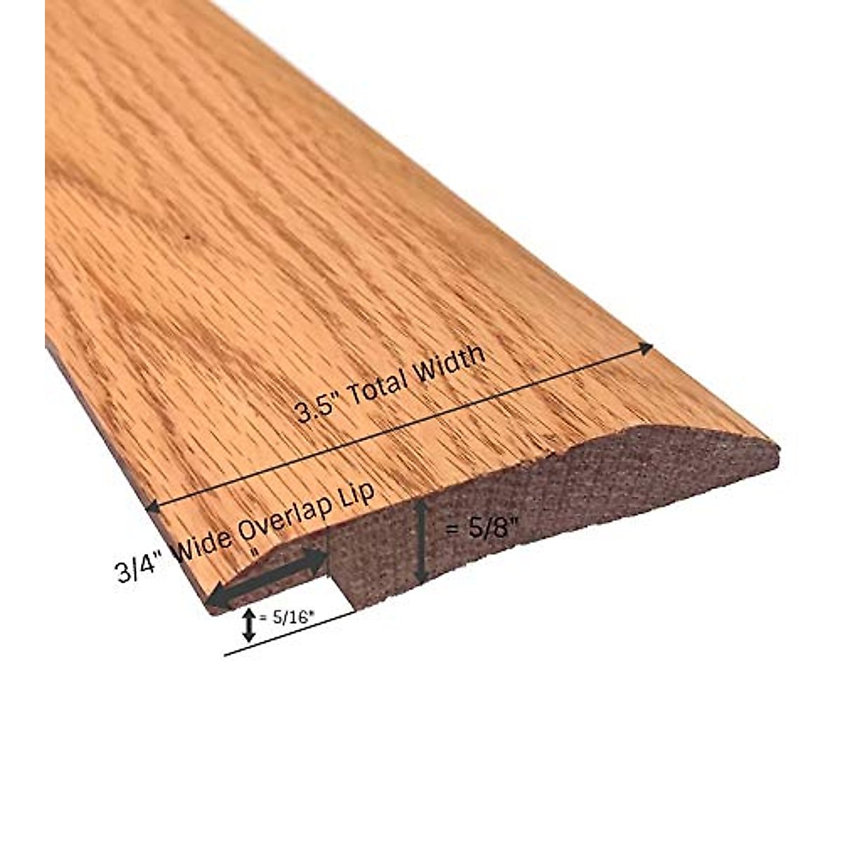 Prefinished Oak Overlap Threshold 3 1/2" Wide x 5/8" Thick with 5/16" High Overlap (8 FT (96 3/4") Long)