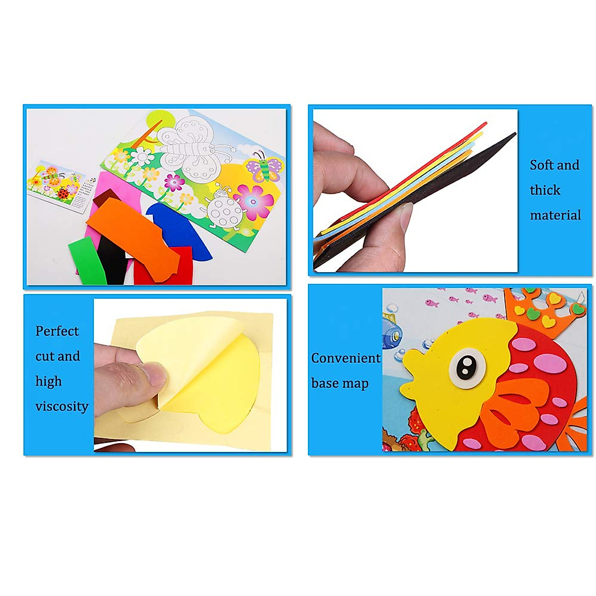 3D EVA Foam Stickers for Toddlers Large Size DIY Cartoon Animal Painting Stickers Preschool Art Class Drawing Sticker Puzzle Art Craft Kit for Kids Boys Girls Age 4-8(20PCS)­