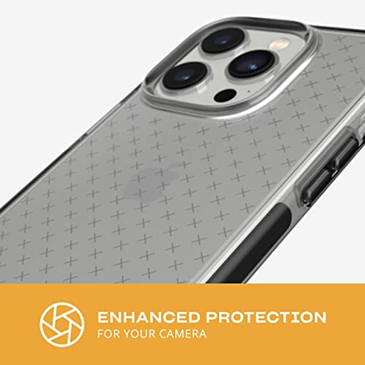 Tech21 iPhone 14 Pro Evo Check – Shock-Absorbing & Slim Protective Phone Case with 16ft FlexShock Multi-Drop Protection & Extra Buttons