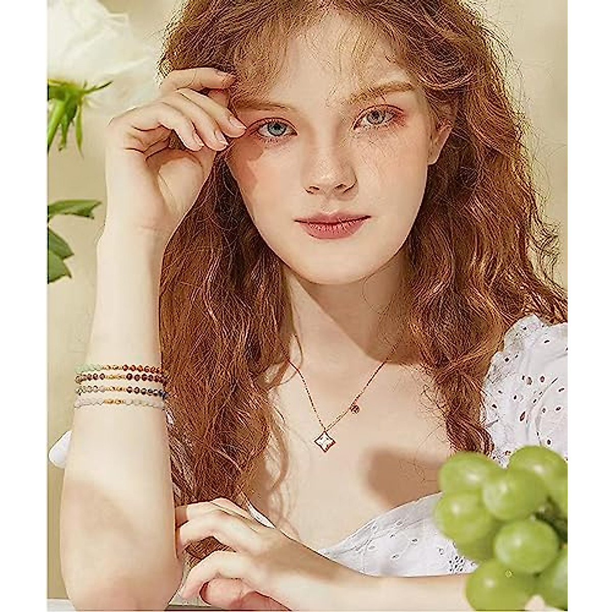 MOZAKA 26Pcs Boho Beaded Bracelets for Women Colorful Stackable Sparkly Crystal Beads Bracelets Stretch Strand Statement Bracelets