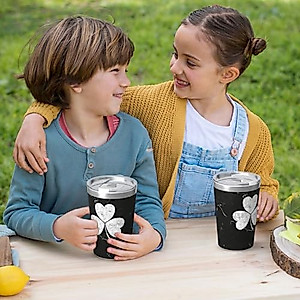 St. Patrick's Day Gifts For Women Men 12oz Travel Coffee Mug with Lid Reusable Insulated Stainless Steel Coffee Tumbler Tea Cup-AA