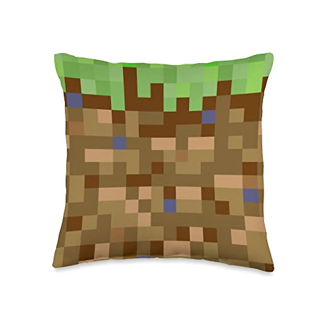 TopsandthePops Grass 64 Gaming Design 32 bit Pixelated Throw Pillow, 16x16, Multicolor
