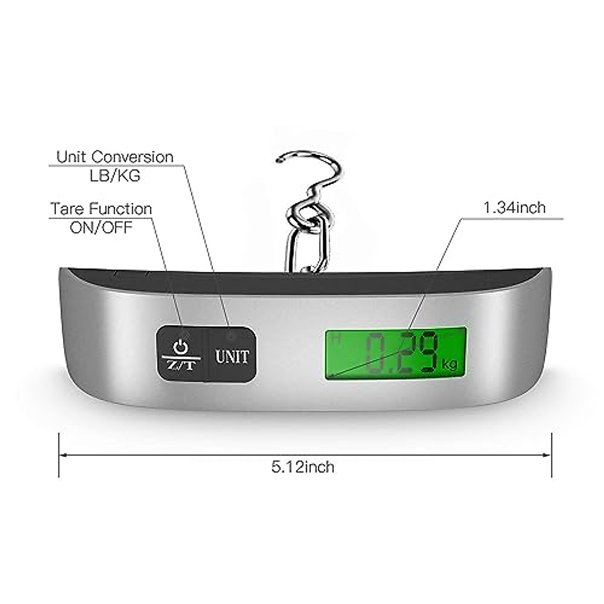 Luggage Scale 50kg/110LB, Kimystam Portable LCD Display Electronic Scale Weight Balance Suitcase Travel Bag Hanging Steelyard Scale Tool with Hook