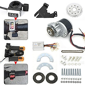 DYRABREST 24V 250W Electric Bike Conversion Kit Electric Mountain Bicycle Hub Motor Kit Drive Motor Kit Engine Conversion Custom Kit for Left Side Mountain Bike (Thumb Kit)