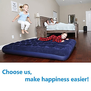 Tialoer Queen Camping Air Mattress Inflatable Air Bed with Flocked Top