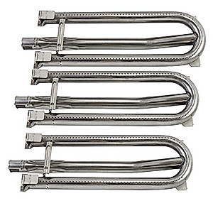 YOUFIRE Gas Grill Burner 19 1/8" x 6" Stainless Steel BBQ Replacement Parts for Brinkmann/Charmglow 810-8905-S and DCS Gas Grills, 3 Pack Burner Tube Grill Pipe Accessories
