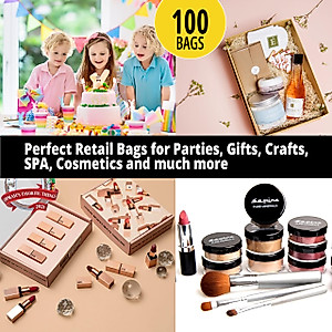 Infinite Pack Black 12"x15"(100pcs) Thank You Merchandise Bags, Die Cut Handles, Retail Shopping Bags for Boutique, Goodie Bags, Gift Bags Bulk, Favors, 1.75 Mil Reusable Plastic Bags