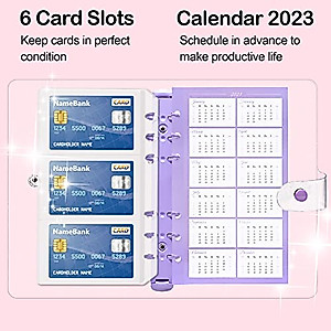 Budget Binder with Zipper Envelopes, [Jelly Glitter Collection] Money Organizer with Large Rose Gold Stickers, Calendar Cover, 6pcs Card Slots & 24pcs Expense Sheets, Gift Box Packaging, Saving Binder