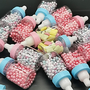 Jessica welcomes you Bottles with Removable Pink Tops for Baby Showers, Parties, and Favors (24 Pink)