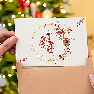 Nihuecne 40 Christmas Cards with Self Adhesive Envelopes, 4" x 6" Christmas and Holiday Xmas Greeting Note Cards Bulk for Friends, Family, Coworkers, Colleagues in 8 Assorted Design