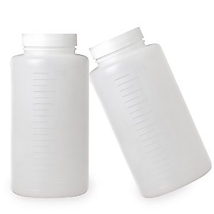 LEPEVNEY 1000ml/34oz Plastic Bottles Lab Chemical Reagent Bottle - Wide Mouth, Secure Sample Sealing, Liquid Storage Container 2 Pcs