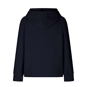 Ceboyel Women Waffle Knit Cute Hoodies Drawstring Pullover Sweatshirts Fashion Casual Sweaters Comfy Fall Clothes Outfits fall Outfits for Women for Work Navy Xl