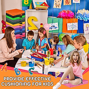 12 Pcs Floor Cushions Bulk for Classroom 15 Inch Colored Flexible Seating with Handle Soft Foam Floor Pillow Kids Floor Seats Cushion for Kids Adults Daycare School Home Office Chair (Square)