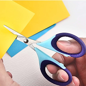 Craft Scissors Set of 4 Pack , All Purpose Sharp Blade Shears Rubber Soft Grip Handle, Multipurpose Fabric Scissors Tool Great for Adults, Office, Sewing, School and Home Supplies, Blue