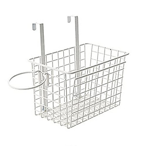 ARTIBETTER Hair Styling Tools Hair Dryer Holder Hair Tool Organizer Wall Mount Bathroom Storage Basket for Hair Dryer Flat Iron Curling Wand Brushes White Shampoo Shelf