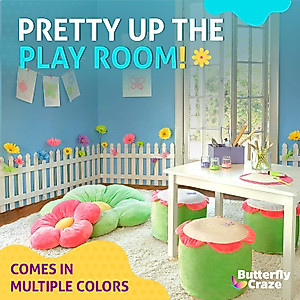 Butterfly Craze Daisy Lounge Flower Pillow for Teens & Kids - Medium 20 Inches, Cozy & Stylish Floor Cushion, Perfect Seating Solution, Machine Washable Aesthetic Decor, Plush Microfiber, Pink