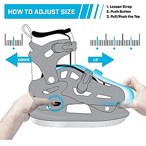 Lake Placid Boys Nitro 8.8 Adjustable Figure Ice Skate, Grey/Black, Medium (1-4)