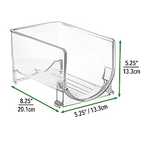 mDesign Large Stackable Kitchen Bin Storage Organizer Rack for Pop/Soda Bottles for Refrigerator, Pantry, Countertops and Cabinets - Holds 2-Liter Bottles - 2 Pack - Clear