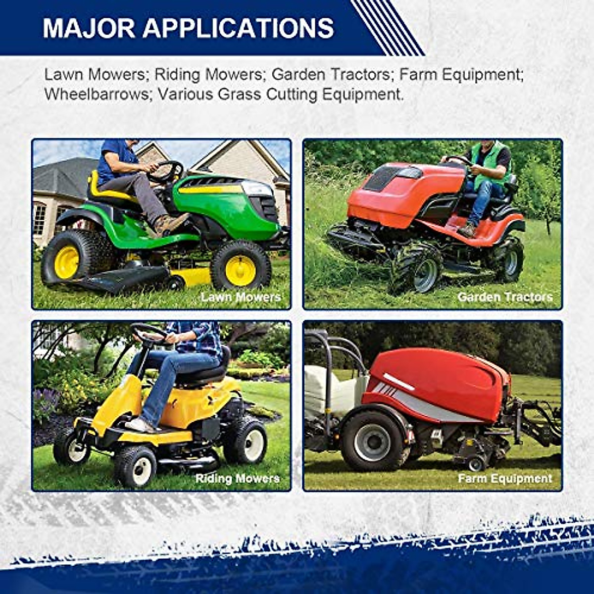 MaxAuto 20x8.00-8 Lawn Mower Tires 20x8x8 Lawn Tractor Tire 20x8-8nhs Riding Mower Tires, 4 Ply Tubeless Tire, 965lbs Capacity, Set of 2