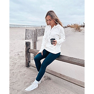 RBX Women's Fleece Lined Legging with Zip Pockets Full Length Outdoor Fleece Legging Zipper Pocket Solid Black S