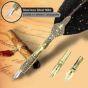 Trustela Calligraphy Pen Set, Feather Pen, Calligraphy Pen Set, Quill And Ink Set, Calligraphy Set For Beginners, Feather Pen And Ink Set, Quill Pen And Ink Set, Quill Pen (BlackFeather)
